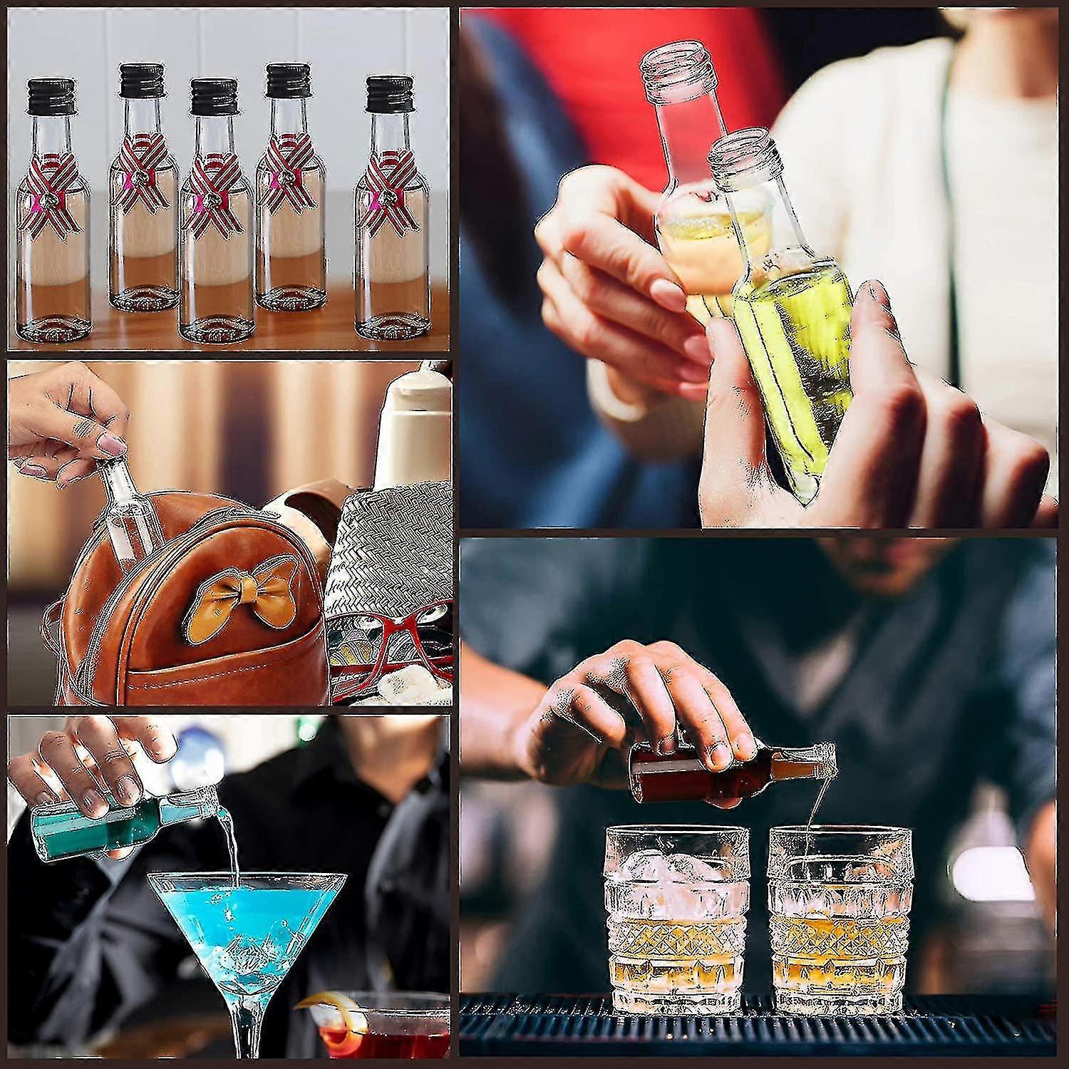 Mini Liquor Bottles (24 Pack) - Reusable Plastic 50ml Empty Spirit ...