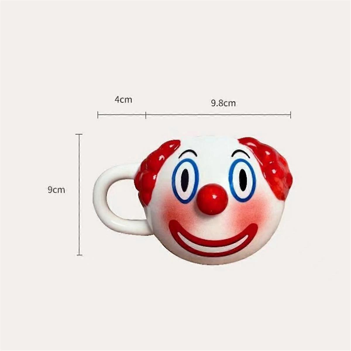 Clown Shaped Ceramic Coffee Mug with Handle Cute Funny Joker Porcelain ...