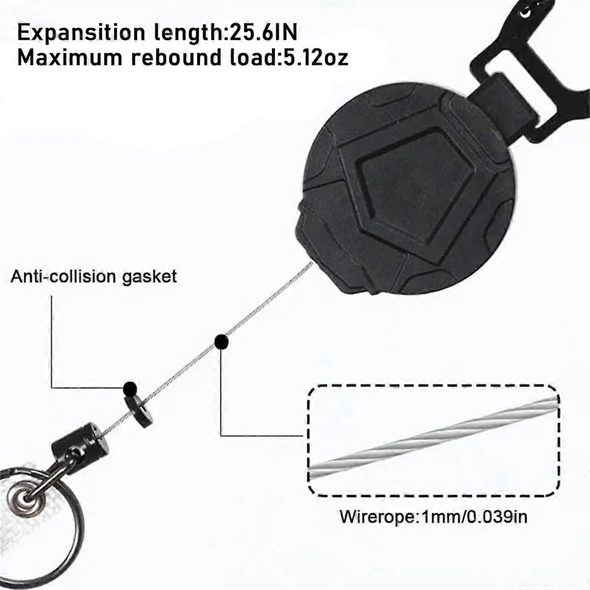 Retractable Keychain Heavy Duty 3 Pack,Heavy Duty Carabiner Badge ...