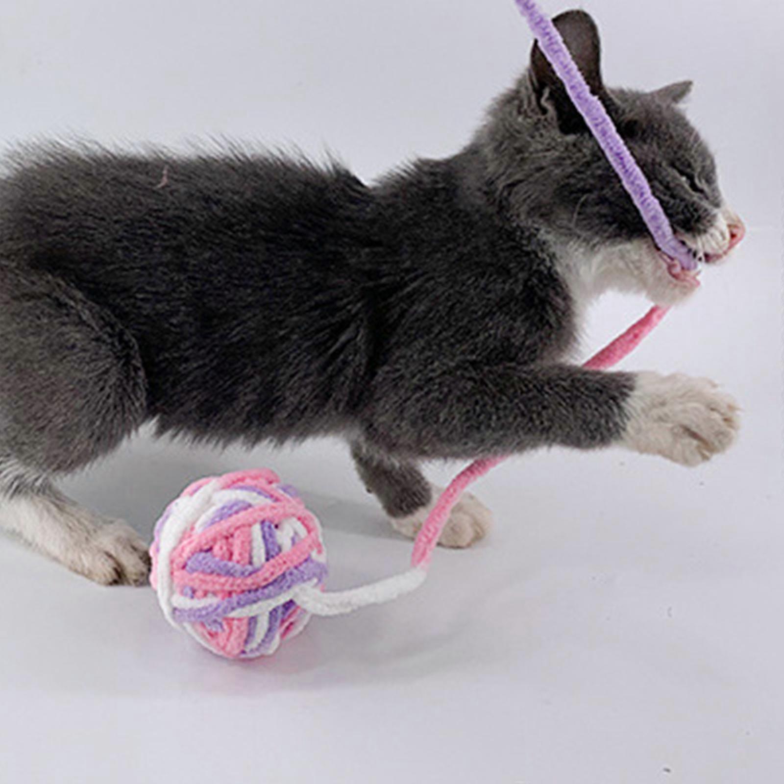 for Cat Ball with Bell Inside Colorful Yarn Balls with Built-in Bell ...