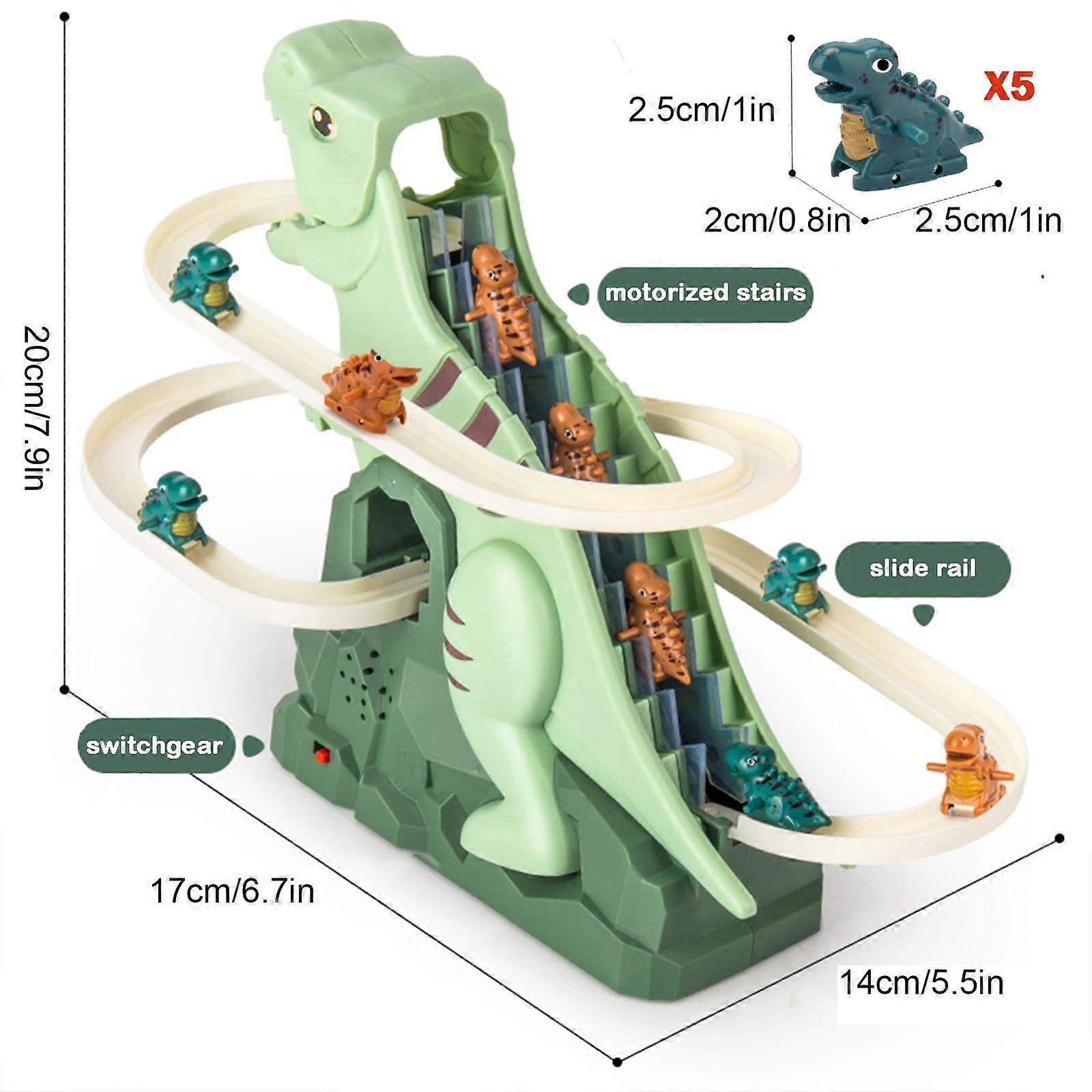 Dinosaur Climbing Track Slide Toy, Electric Dinosaur Climbing Stairs ...