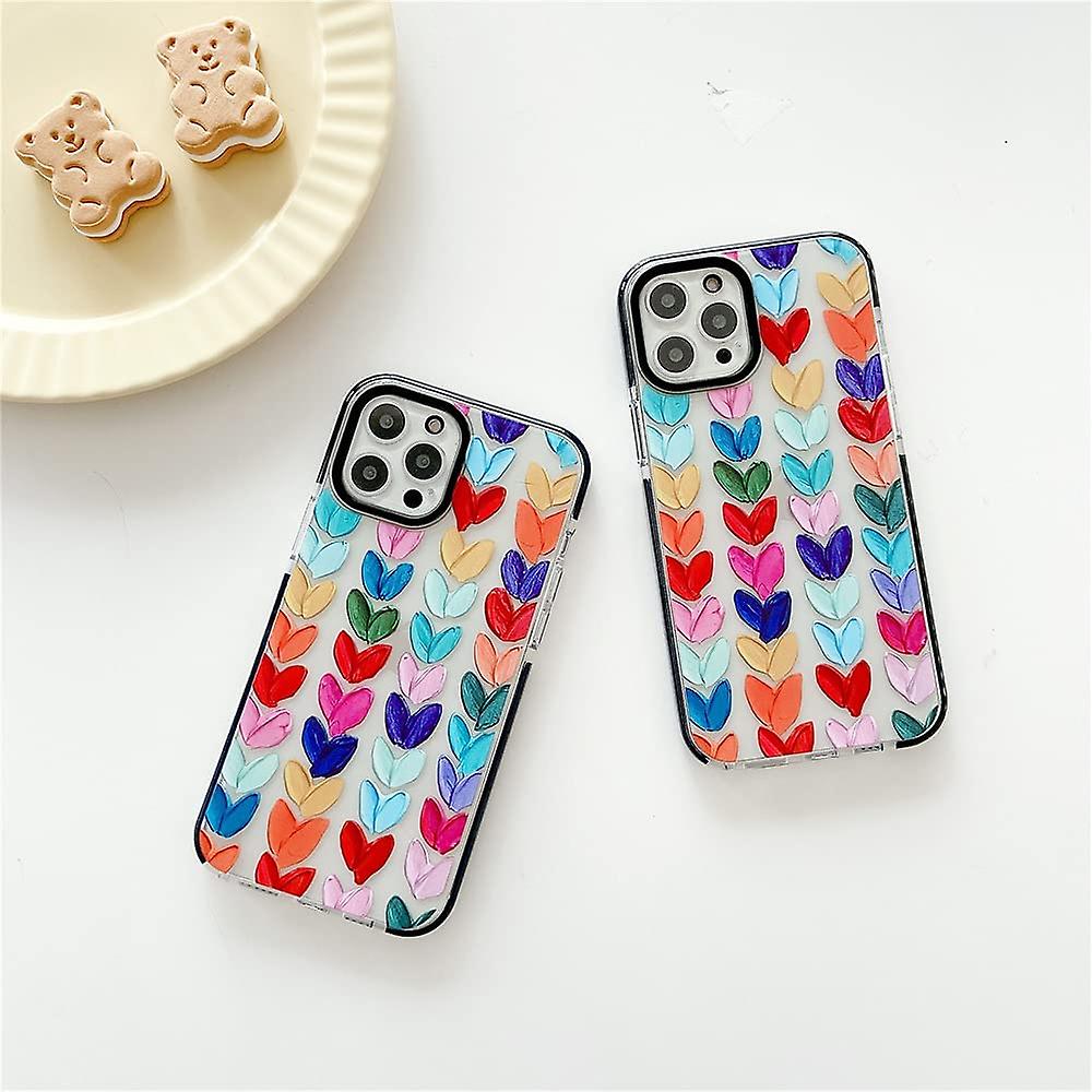 Color Mix Drawing Loving Heart Clear Case For Apple Iphone 12 Pro Max ...