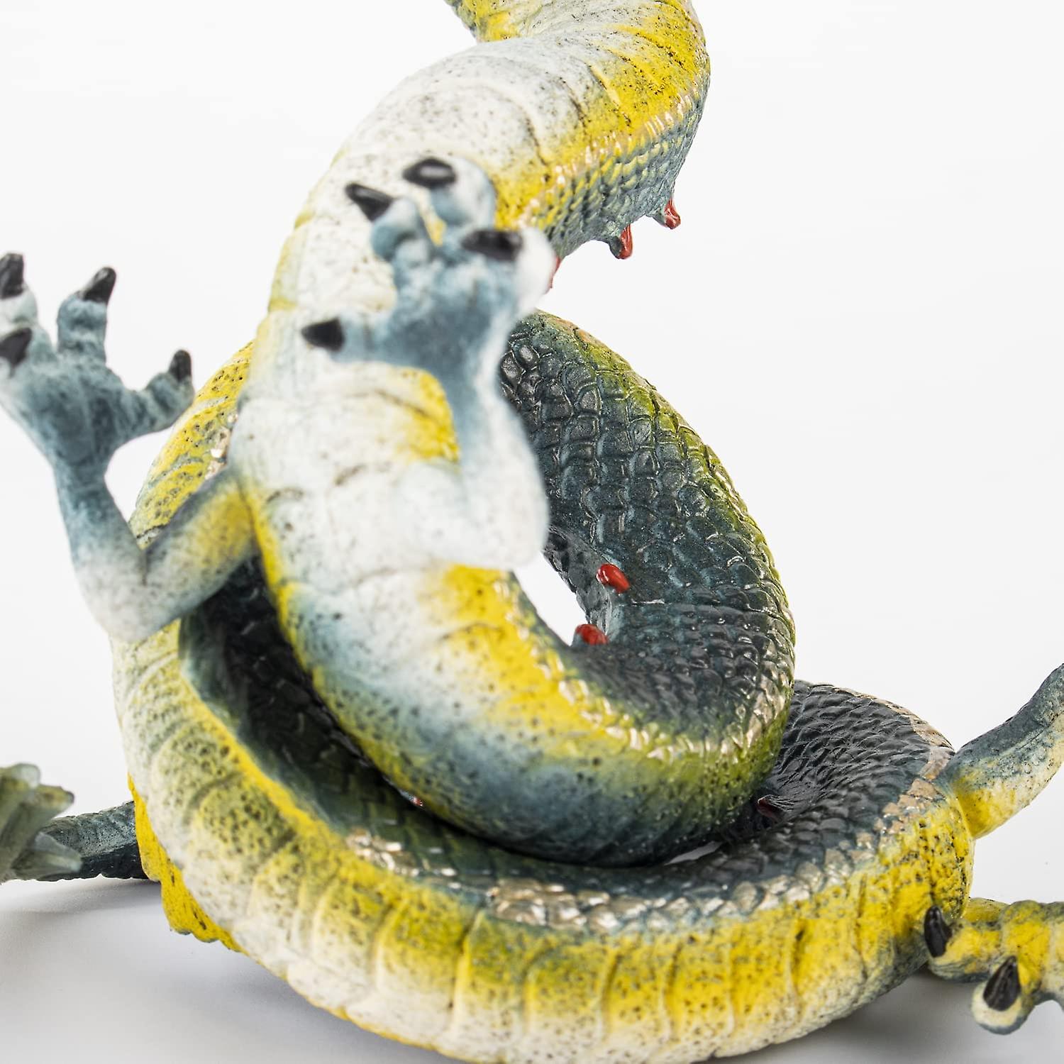 Blue Dragon Figurine Realistic Plastic Dragon Chinese Ancient Mythical ...