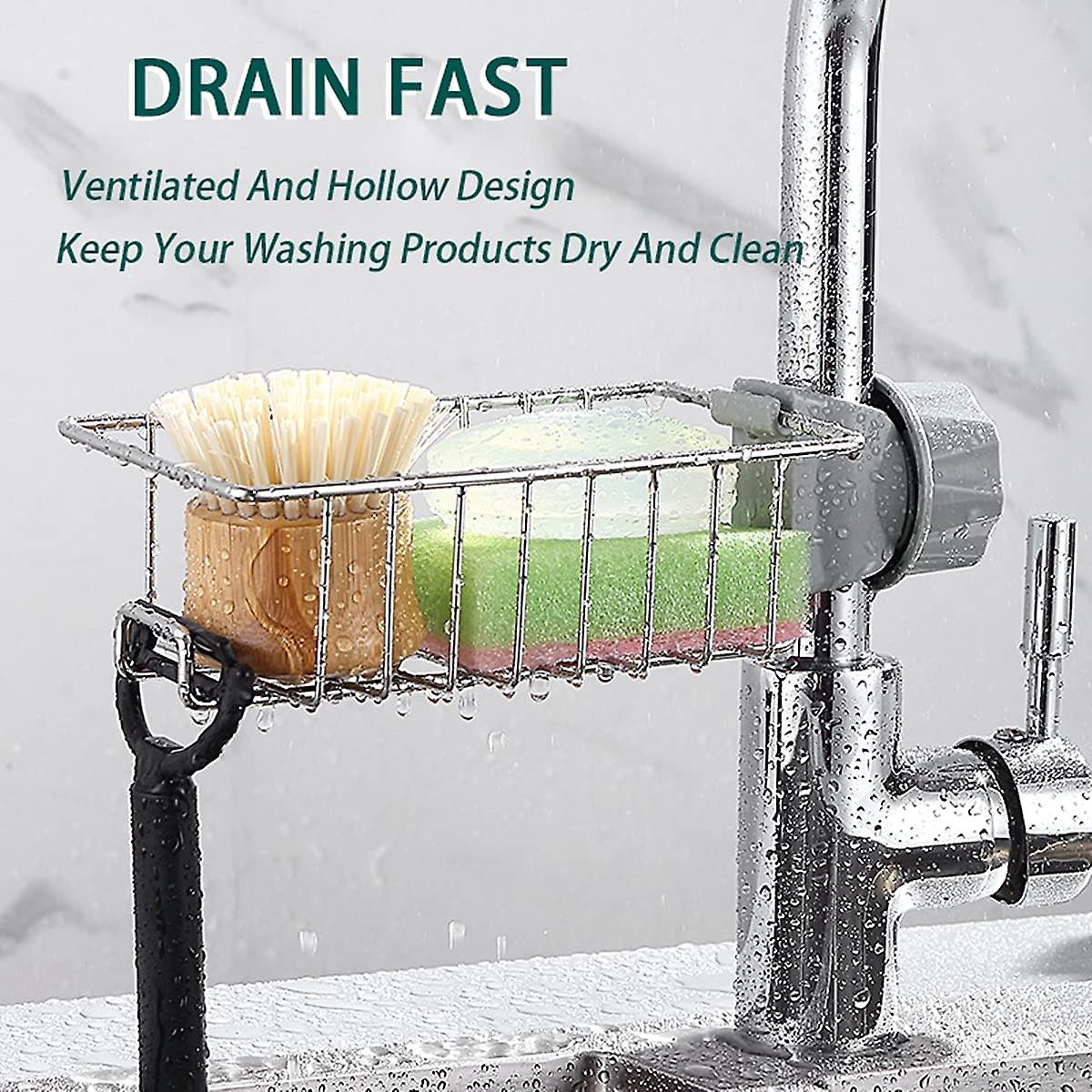 Kitchen Faucet Rack Sponge Holder Sink Caddy Organizer Hanging Caddy ...