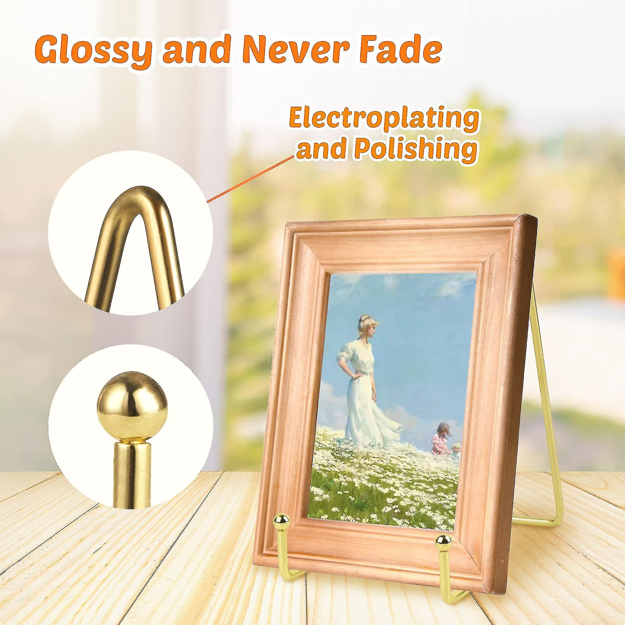 2pcs 6 Inch Display Stands For Plate- Gold Iron Easel Plate Holder ...