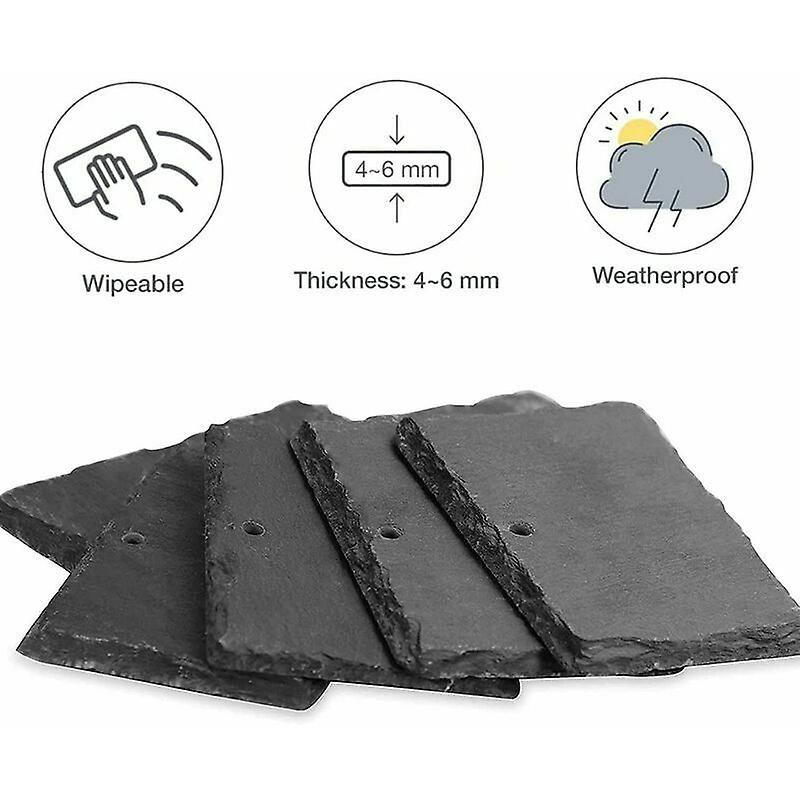 Pack Of 10 Plant Slate Plant Labels, Garden Plant Markers, Natural ...