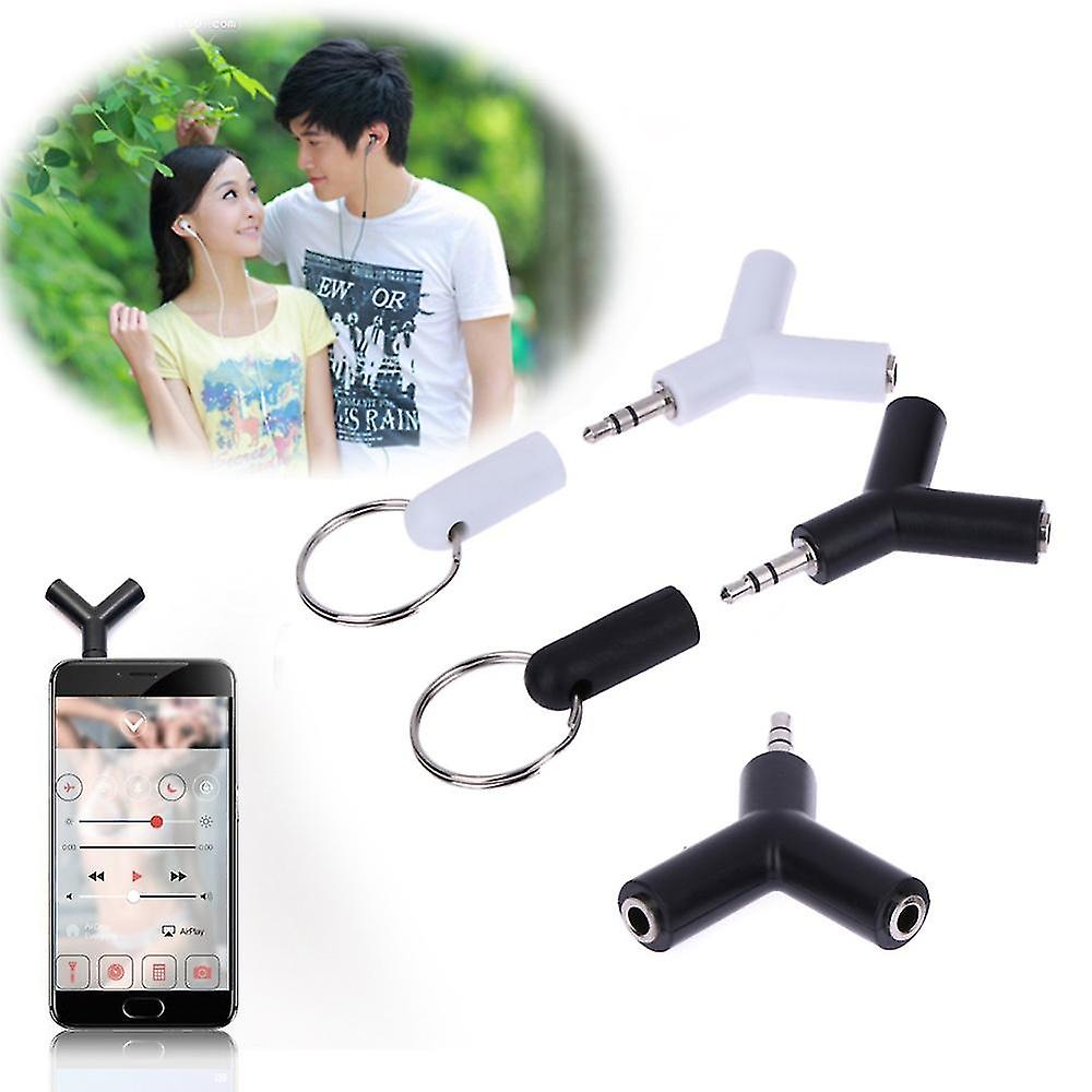 2pcs 3.5mm Double Jack Adapter To Headphone For Samsumg For Iphone Mp3 ...