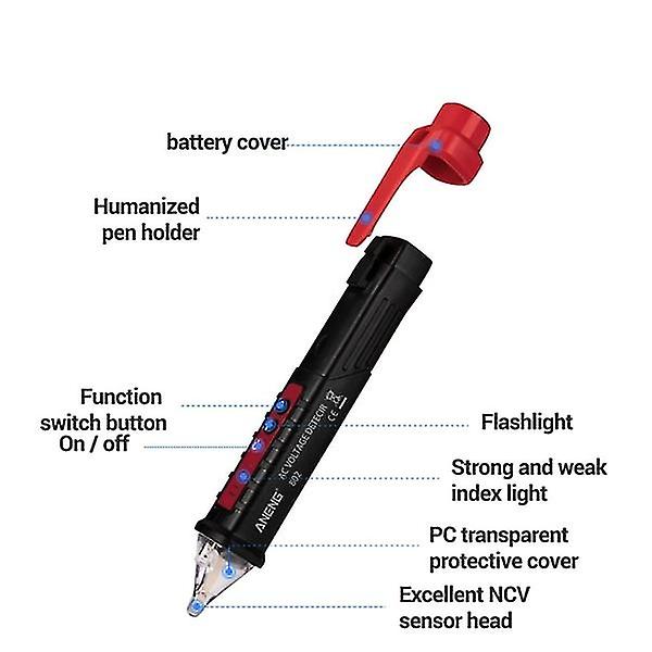 Digital AC 12V~1000V Voltage Detector Smart Non-Contact Tester Pen ...