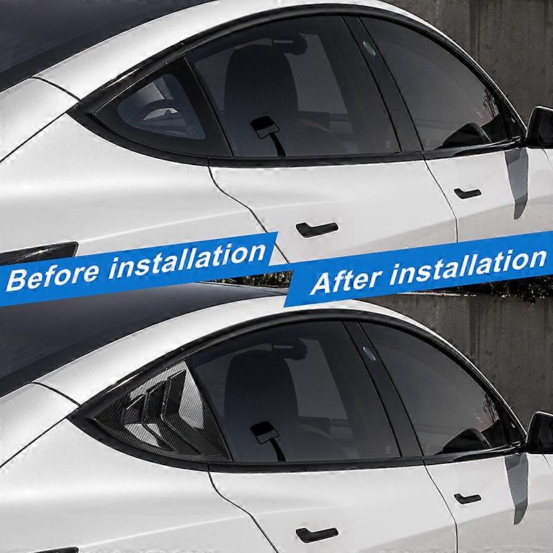 Gloss Black Car Rear Triangle Window Shutter Cover Sport Style Window ...