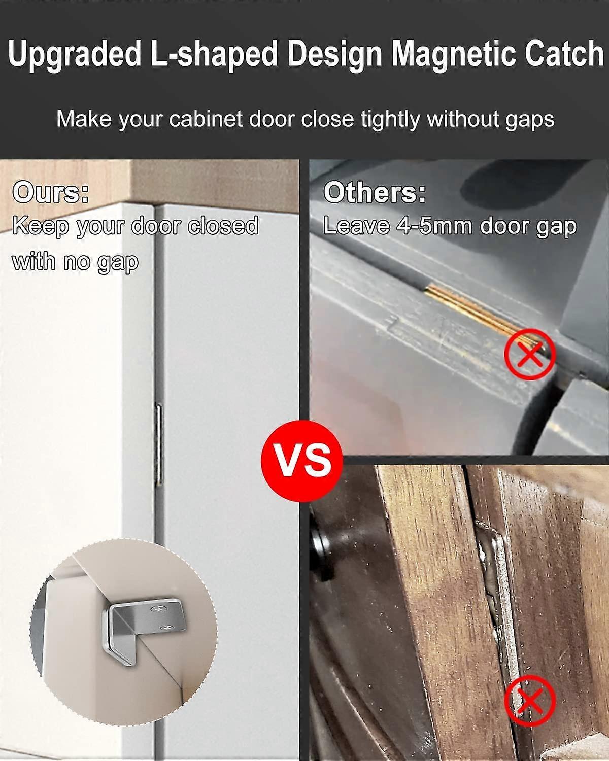 Cabinet Door Magnet Set Of 4 Ultra Thin Stainless Steel Magnetic Catch ...