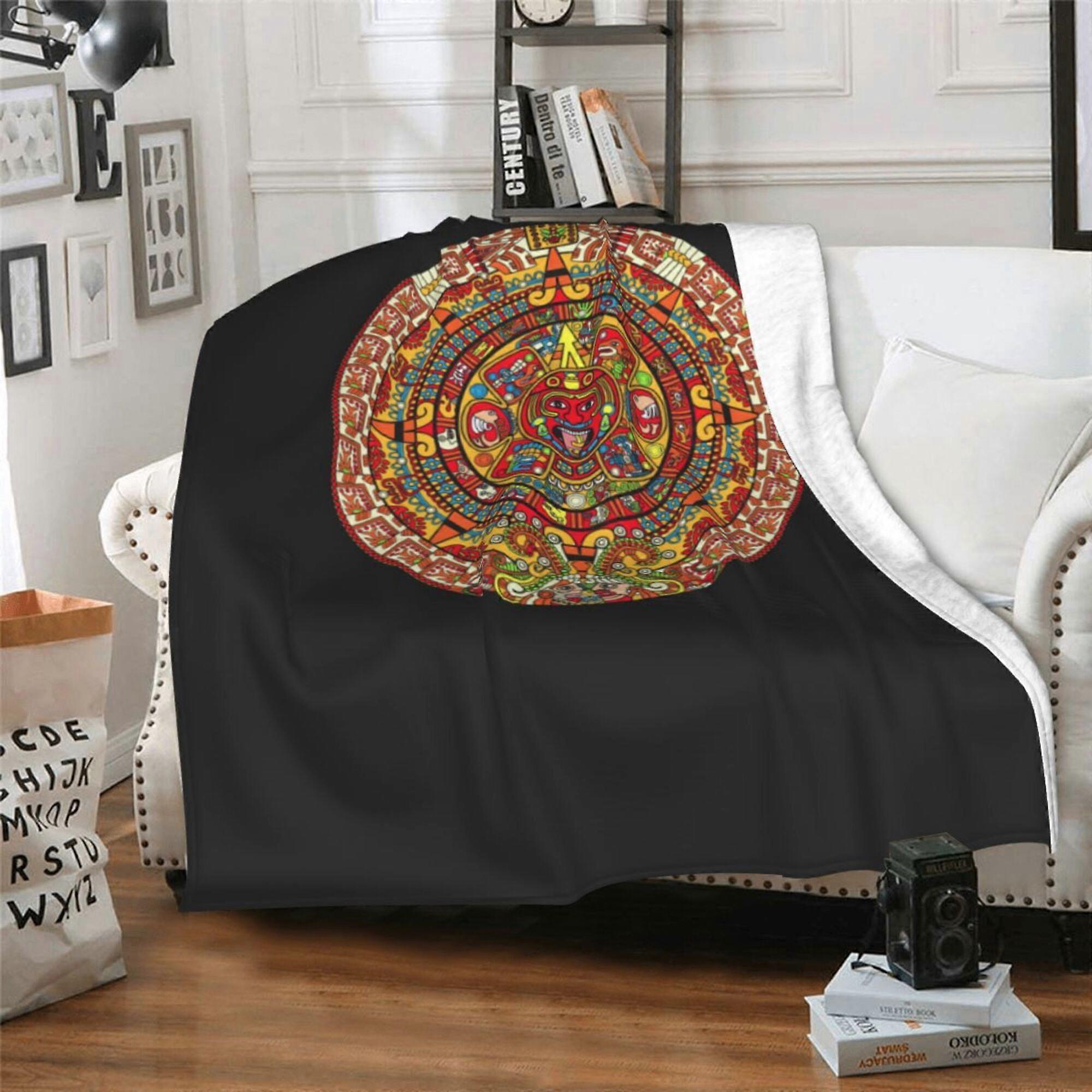 Colorfull Maya Aztec Calendar Pattern Cozy Soft Air Conditioner Throw ...