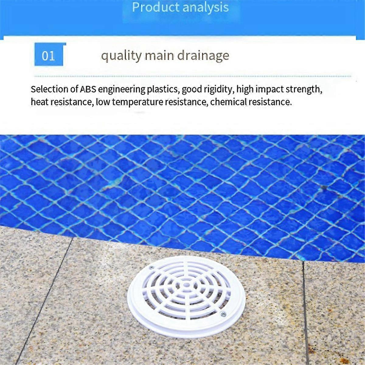 Pool Drain Cover Replacement 8in Rounded Efficient Drainage Ergonomic ...