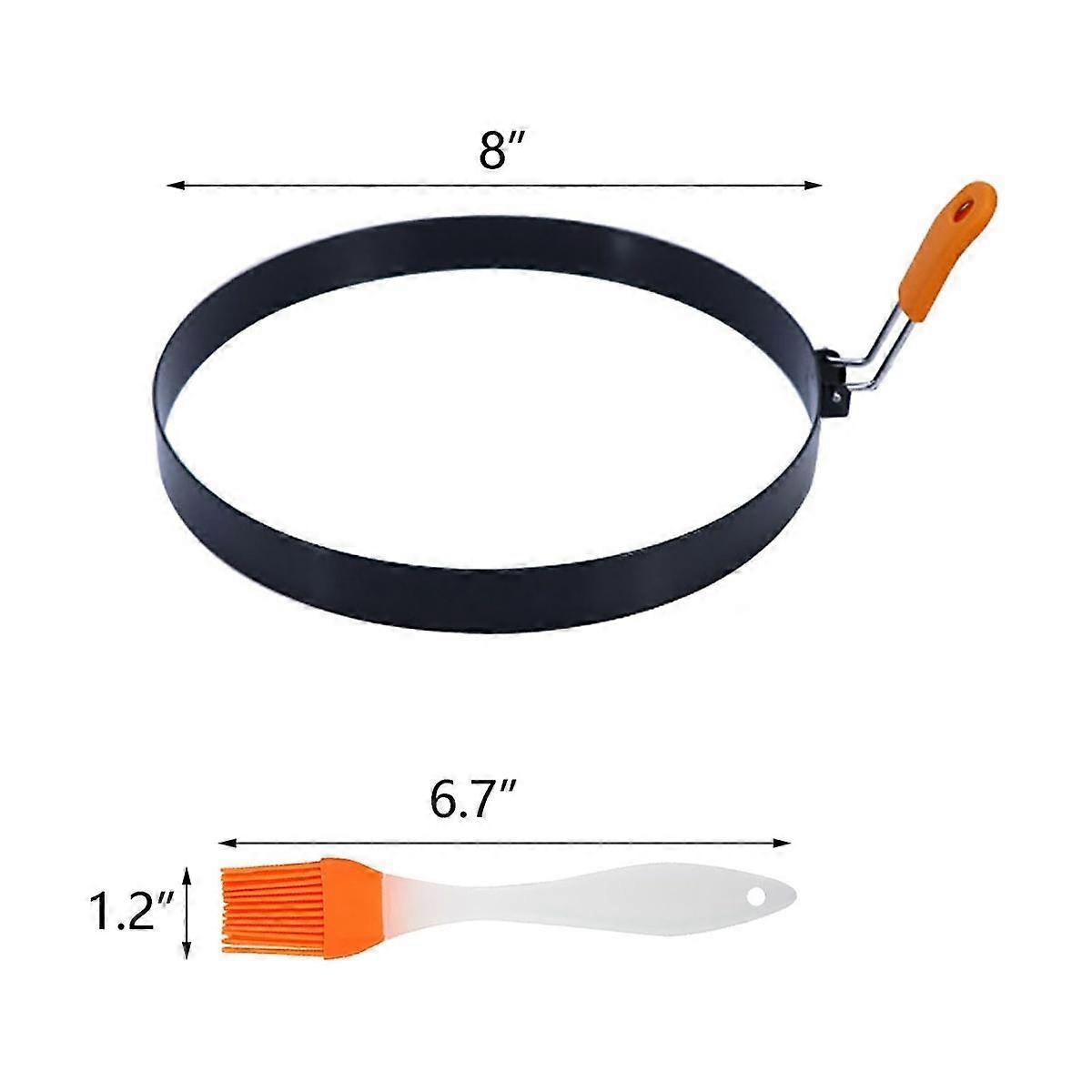 8 Inch Pancake Ring Stainless Steel Omelet Ring with Silicone Insulated ...