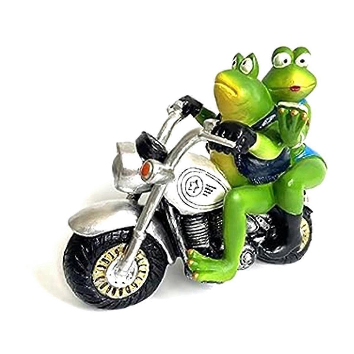 Frog Motorcycle Resin Frog Couple Riding on Motorcycle Figurines Frog ...