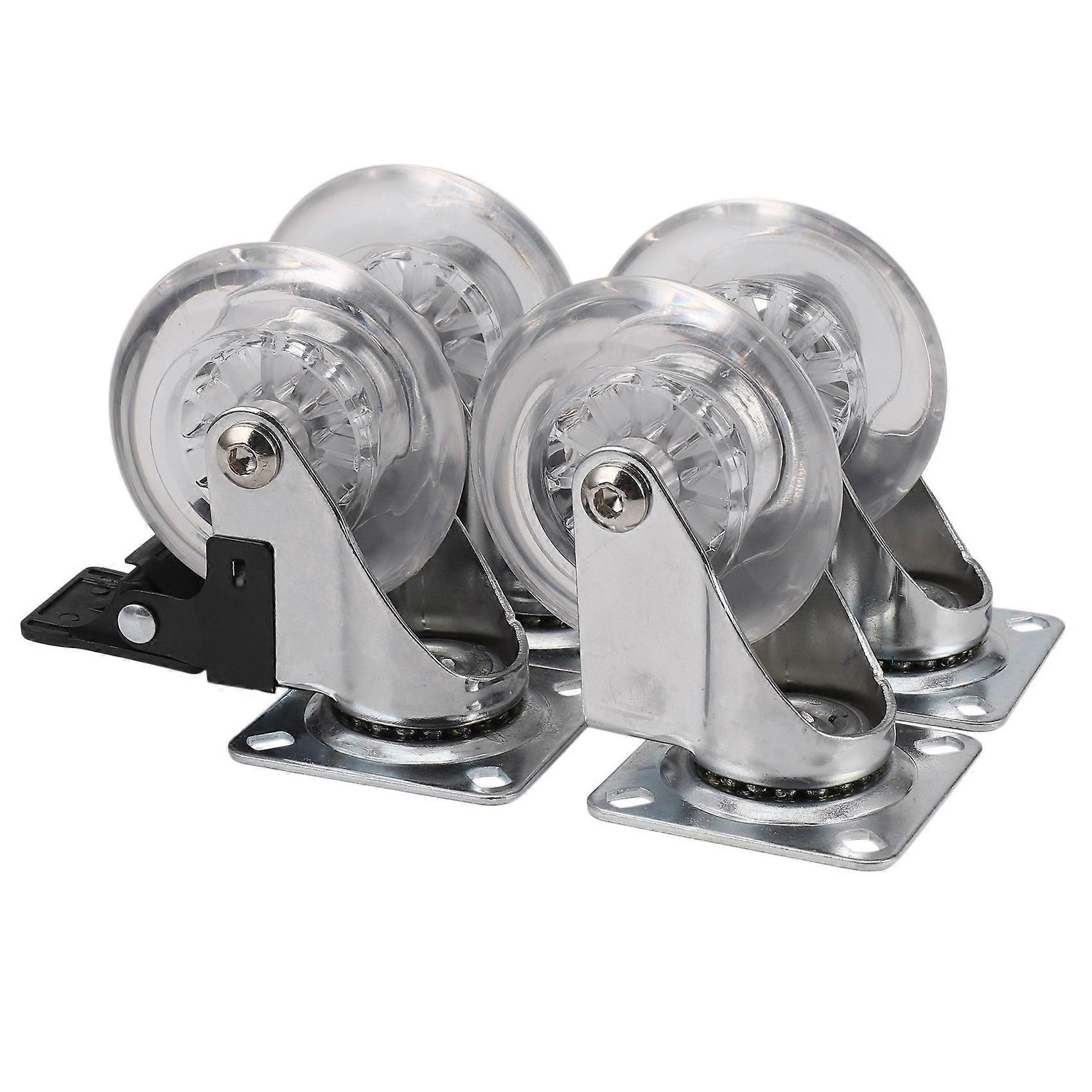 4 x Heavy Duty 75mm Swivel Wheels Trolley Furniture Caster with Brakes ...