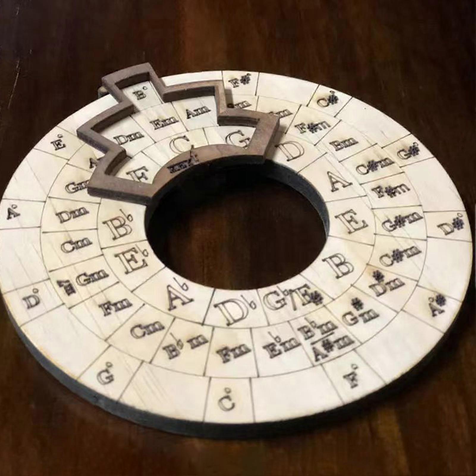 Wooden Melody Tool - Round Circle of Fifths Chord Wheel for Musicians ...