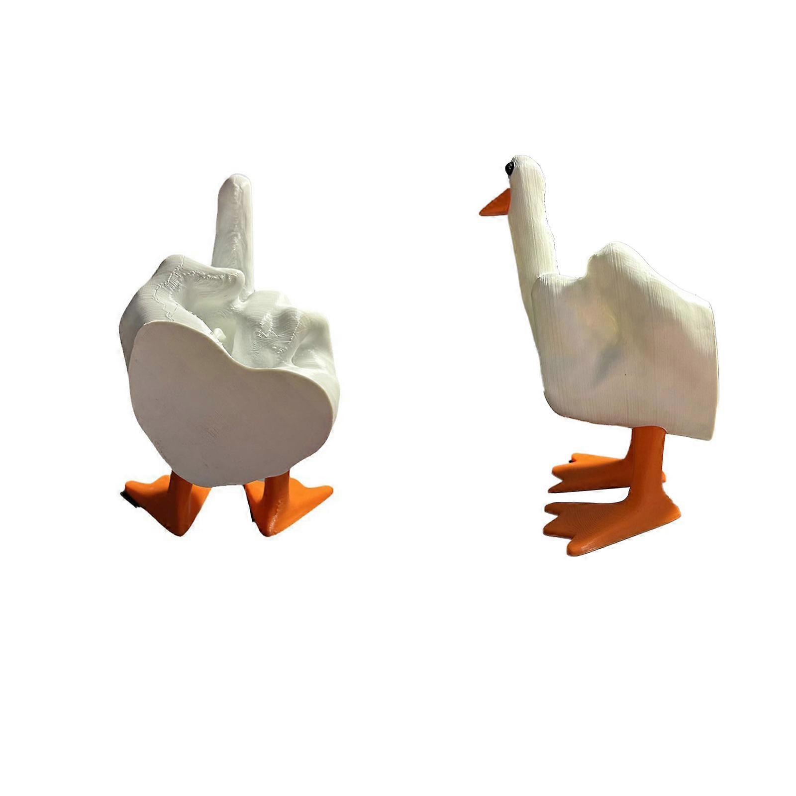 Funny Resin Little Middle Finger Duck Resin Figurine Ornament Sculpture ...