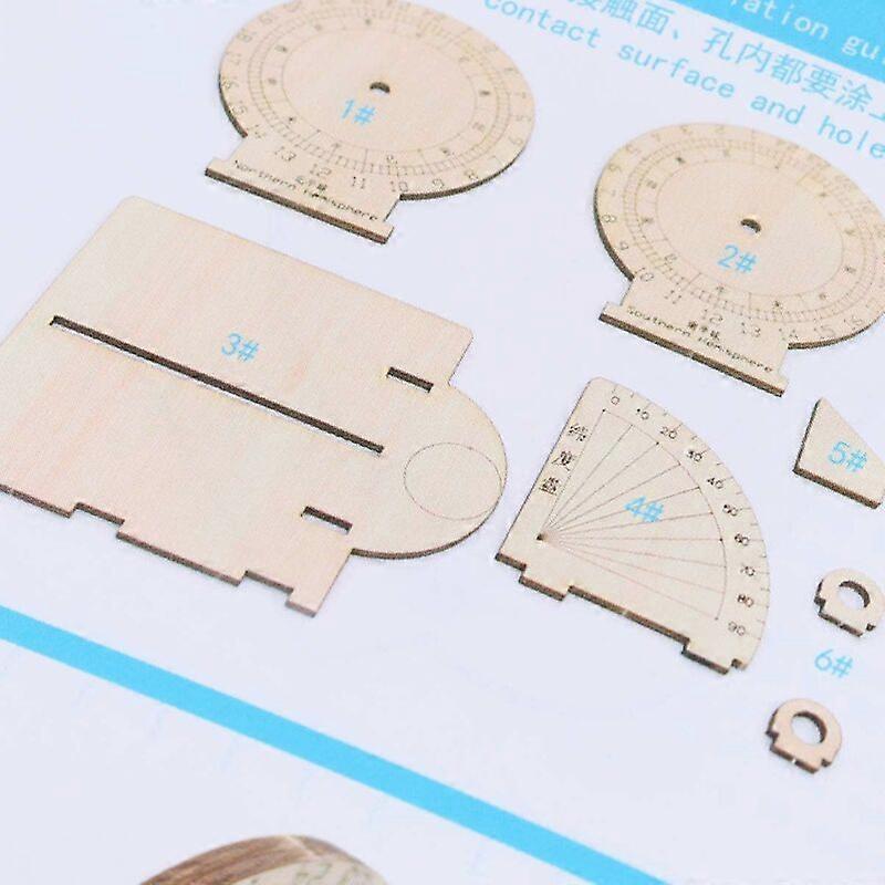 Equatorial Sundial Clock Ornament DIY Wooden Educational Scientific ...