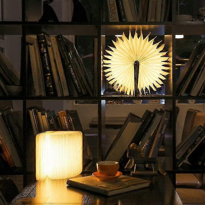 Wooden Folding Led Book Lamp, Black Walnut Led Desk Lamp, Night Light ...