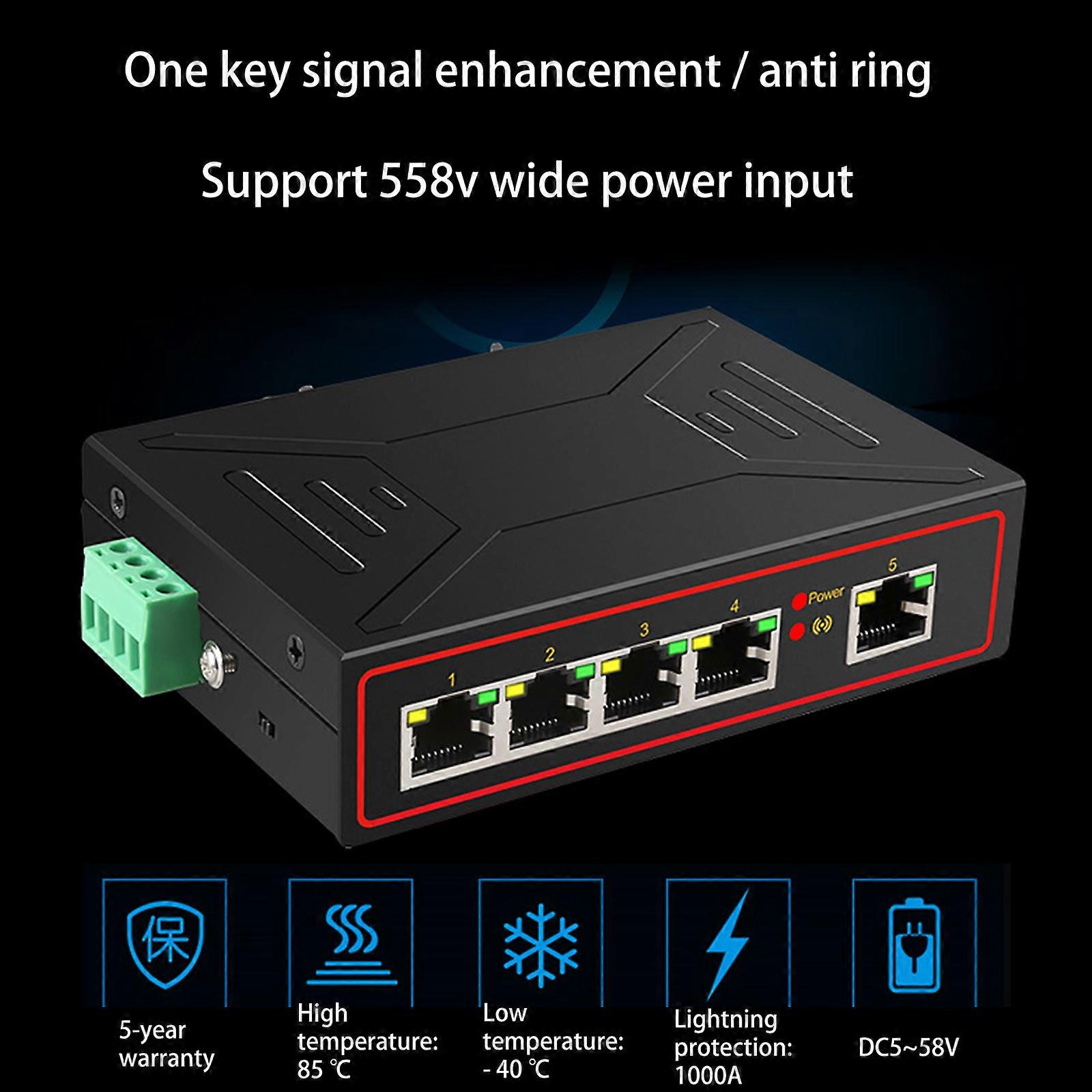 Network Switch 5 Ports, RJ45 Network Switch Splitter Selector, Metal ...