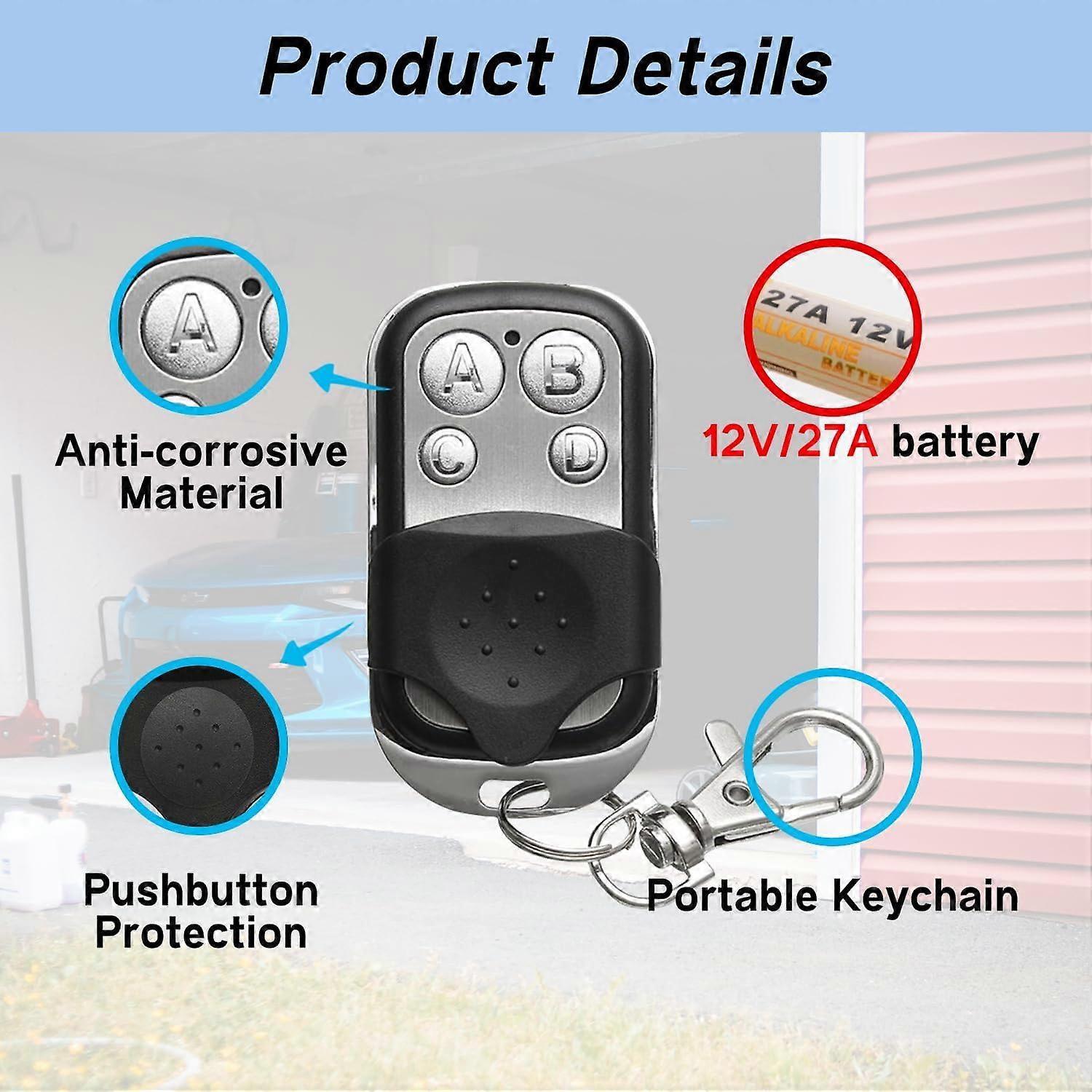 1Pcs Universal Garage Door Opener Remote, 433MHz Remote Garage Door ...