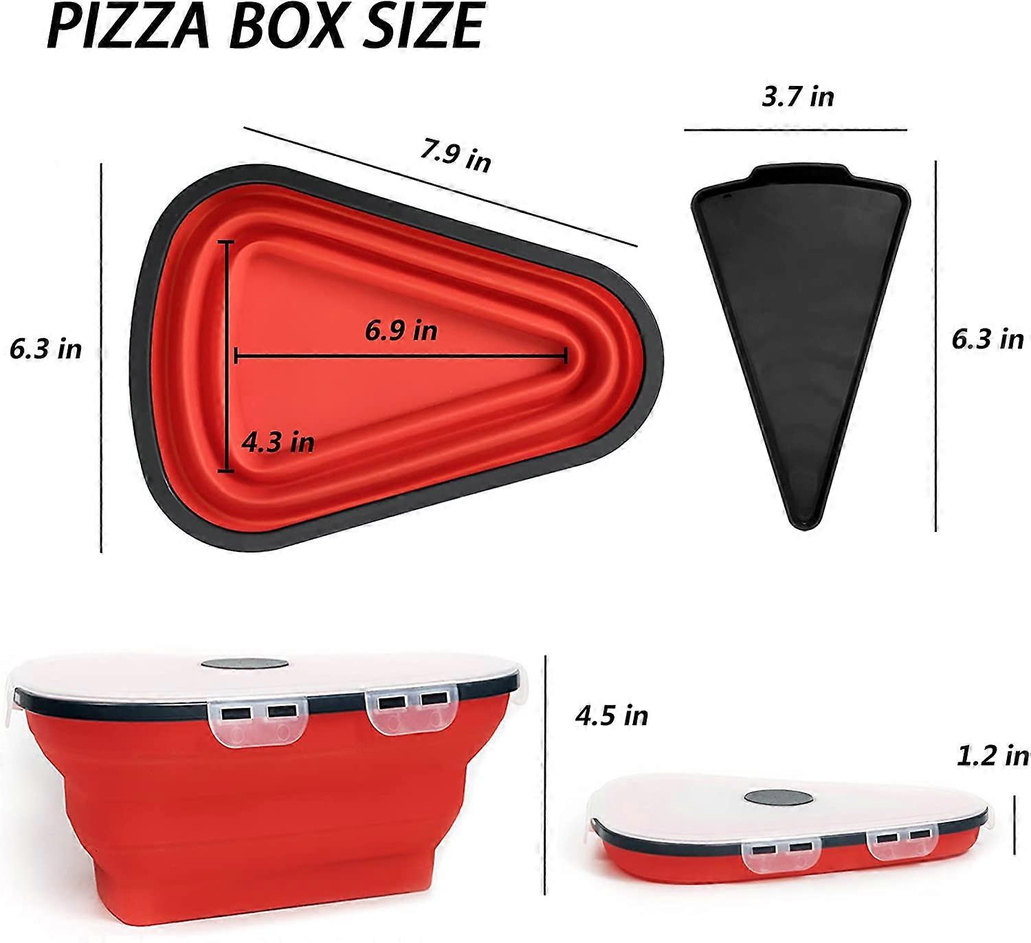 Pizza Storage Container Collapsible Leftover Pizza Box Pack with 5 ...