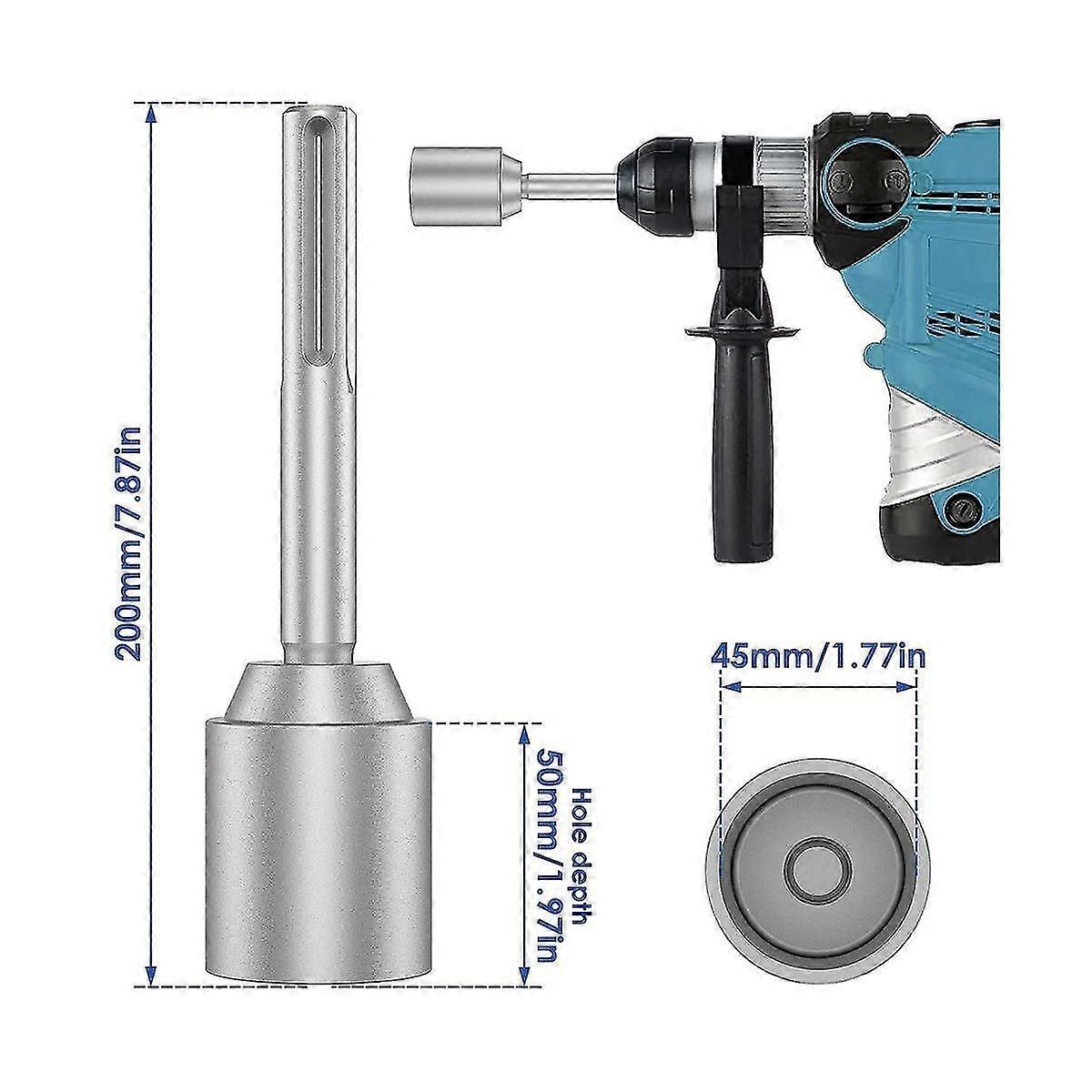 SDS-Max Ground Rod Driver, 45mm Heavy Duty Steel Drill Bit Driver,for ...