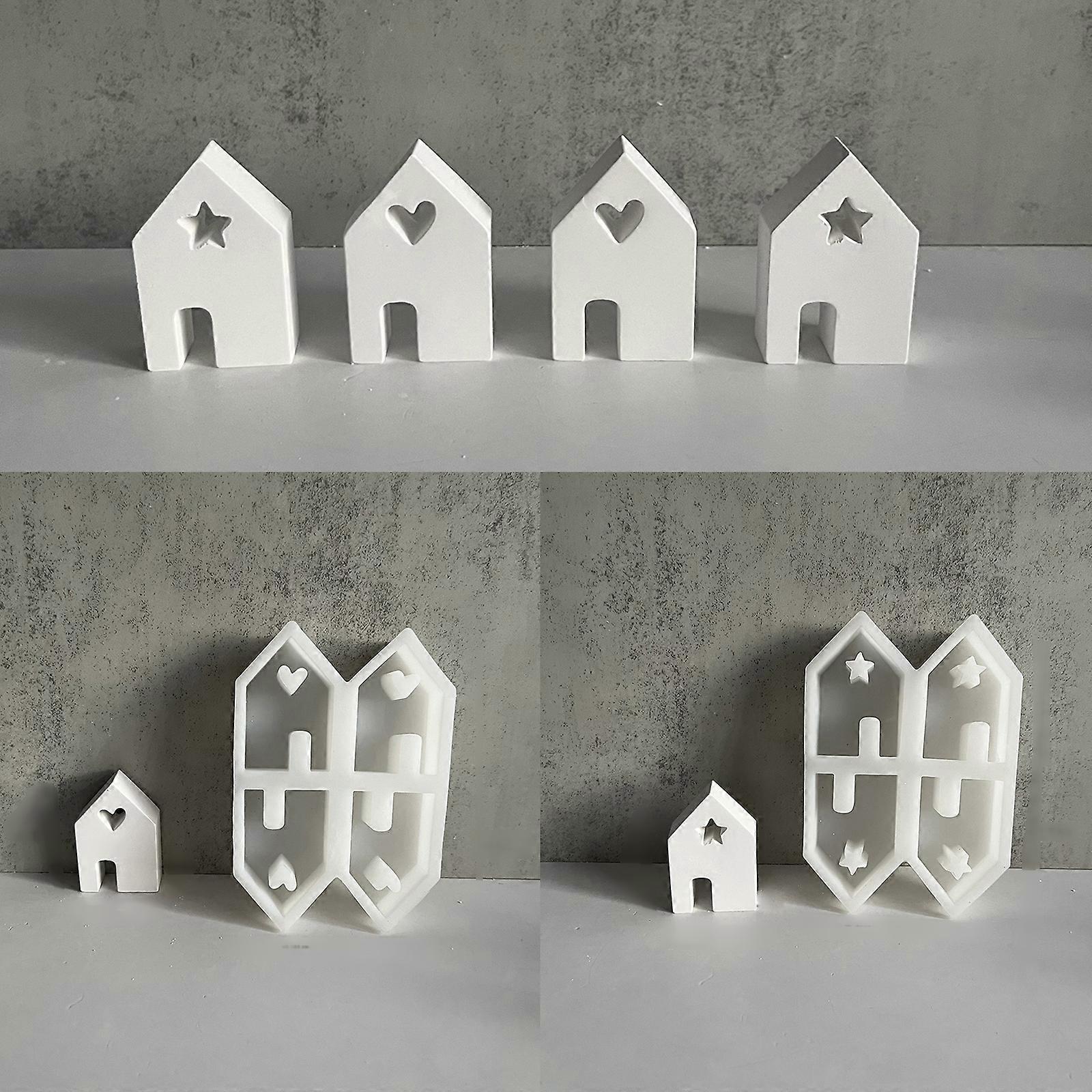 House Shape Silicone Moulds Heart House Resin Molds Handmade DIY Baking ...