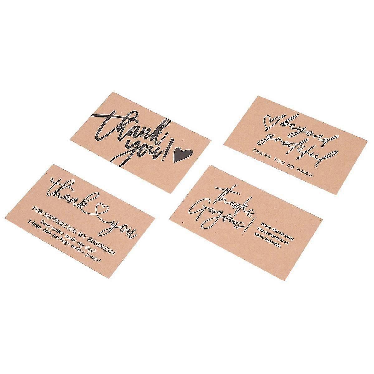 120 Pcs Exquisite Kraft Paper Thank You Cards ,for Small Business ...