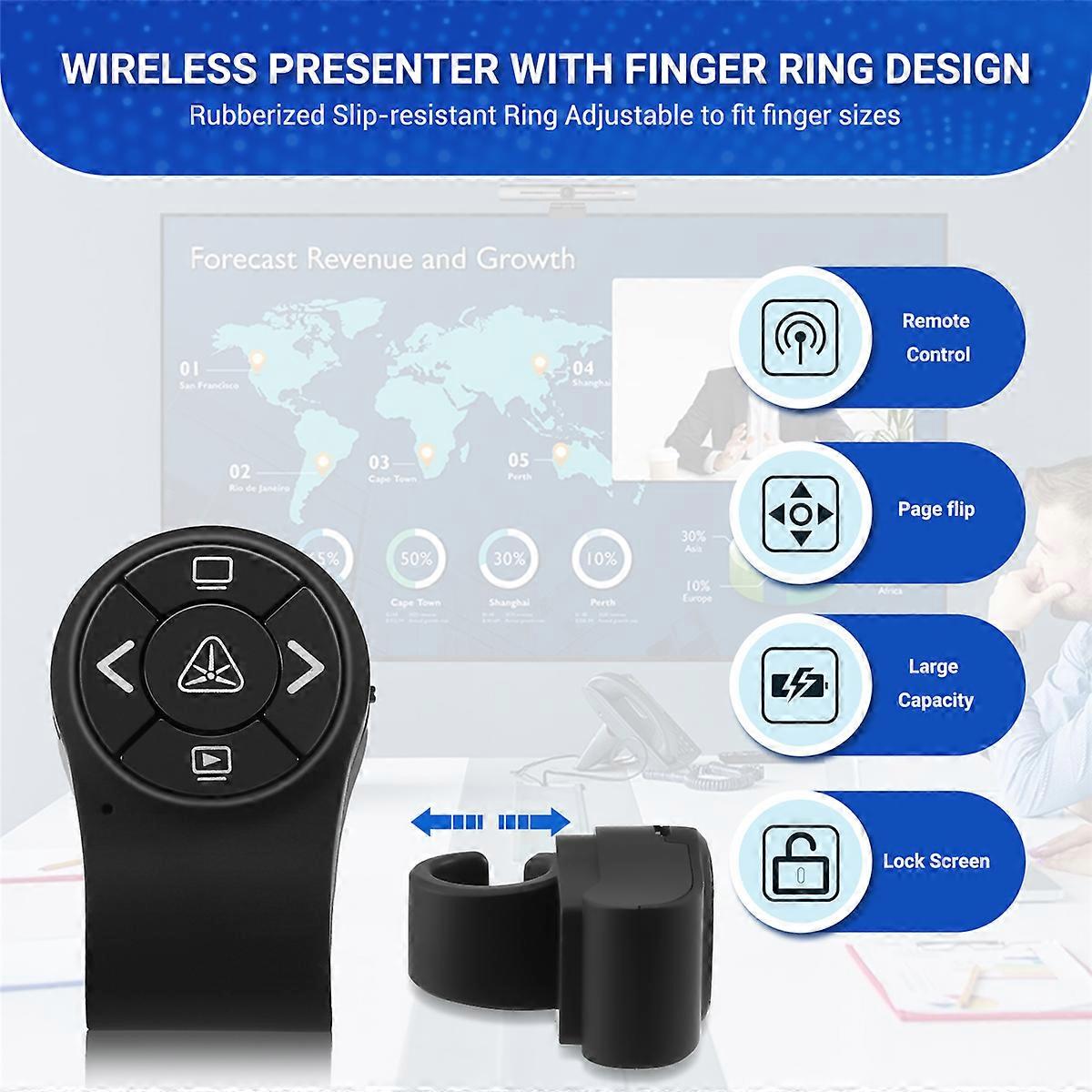Wireless Presenter RF 2.4G Finger Ring Remote PowerPoint PPT Slides ...