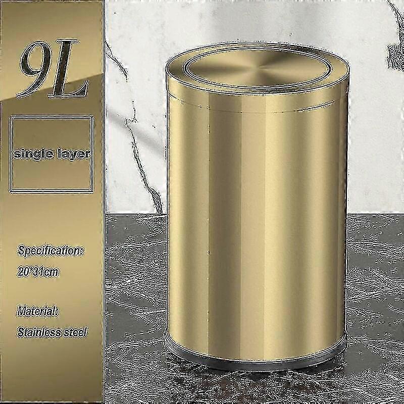 9l Metallic Gold Steel Bathroom Bin with Swing Lid, 20 X 31cm | Fruugo UK