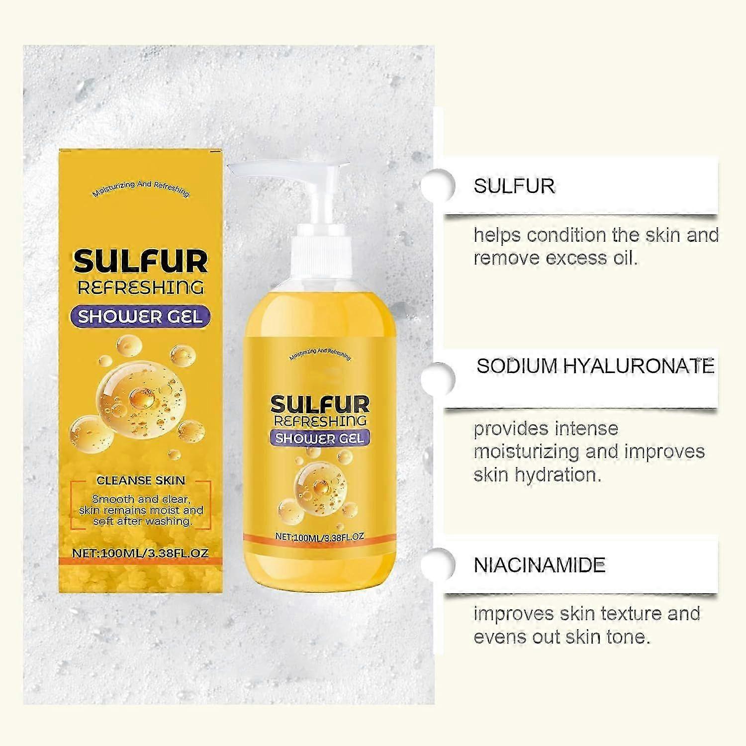 Sulfur Refreshing Shower Gel, Sulphur Shower Gel, Antibacterial Sulphur ...