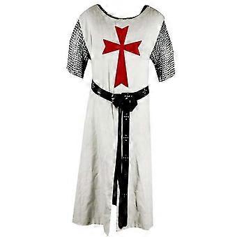 Mens Medieval Knight Crusader Templar Tabard Halloween Costume with ...