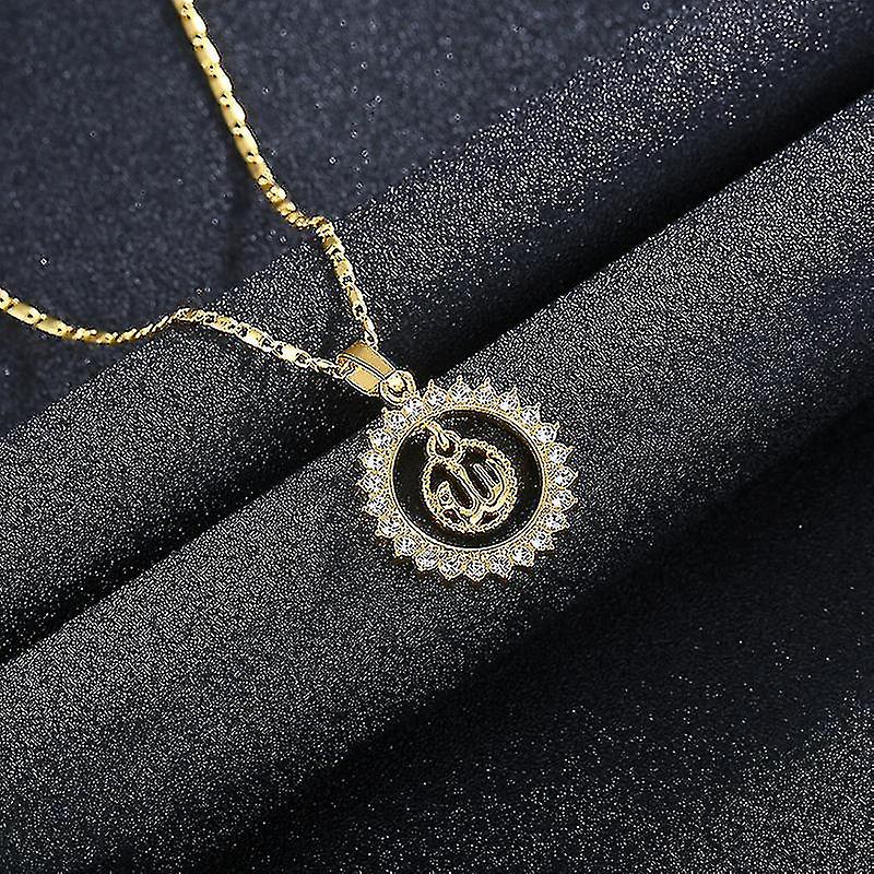 18k Gold Plated Chain Allah Muslim With Crystal Diamond Sun | Fruugo UK