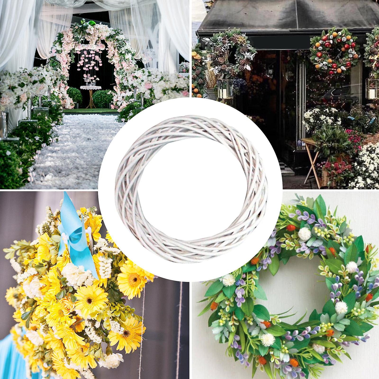 Floral Wreath Diy Rattan Garland Frame Front Door Wreaths Making 10cm ...