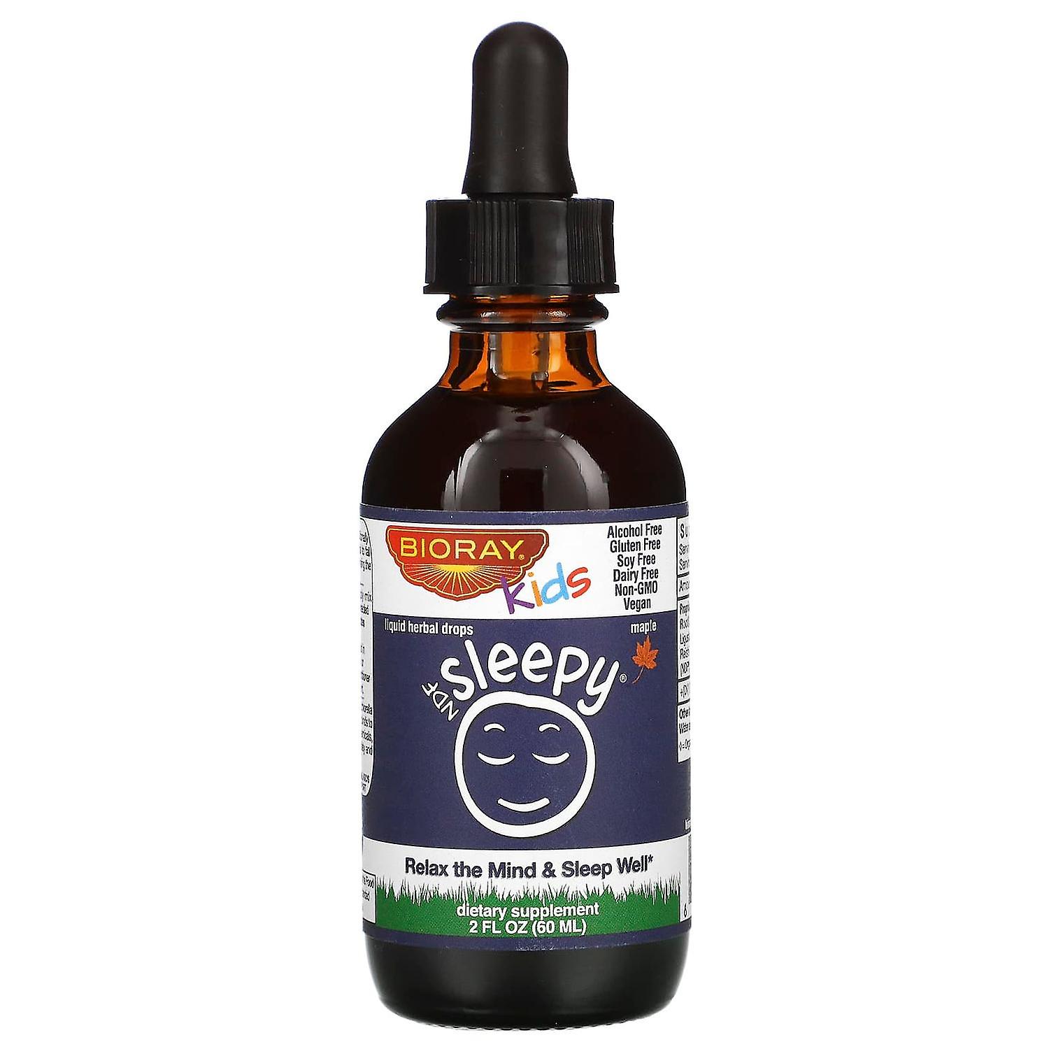 Bioray Inc., Kids, NDF Sleepy, Relax The Mind & Sleep Well, Maple, 2 fl ...