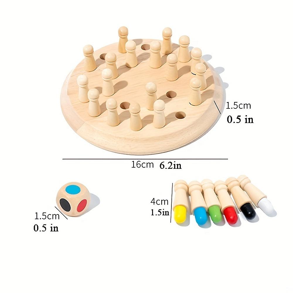 Kids Wooden Color Memory Chess Stick Children Matchstick Wooden Memory ...