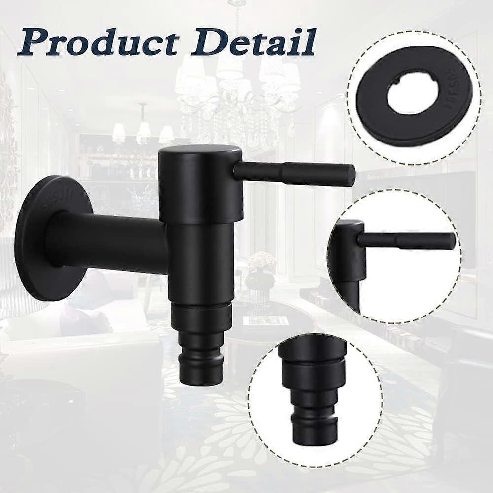 Stainless steel wall-mounted garden tap, 1-piece wall-mounted washing ...