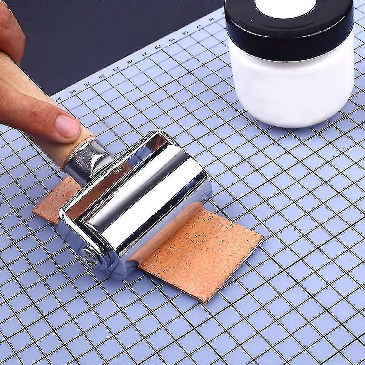 Leather Pressure Roller Leather Craft Roller Wood Handle With Silver ...