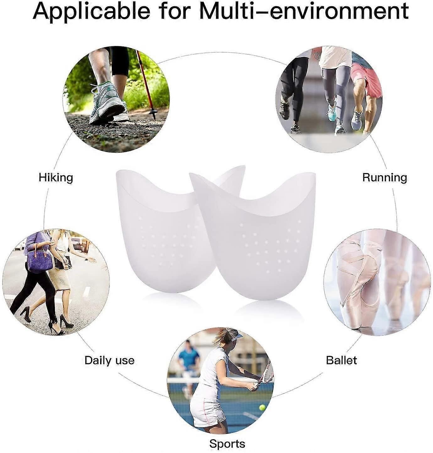 2 Pairs Soft Silicone Gel Toe Protectors Covers Toe Caps Metatarsal ...