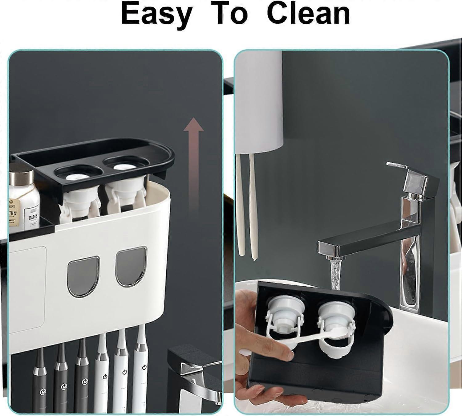 Double Automatic Toothpaste Dispensers Squeezer Kit with Toothbrush ...