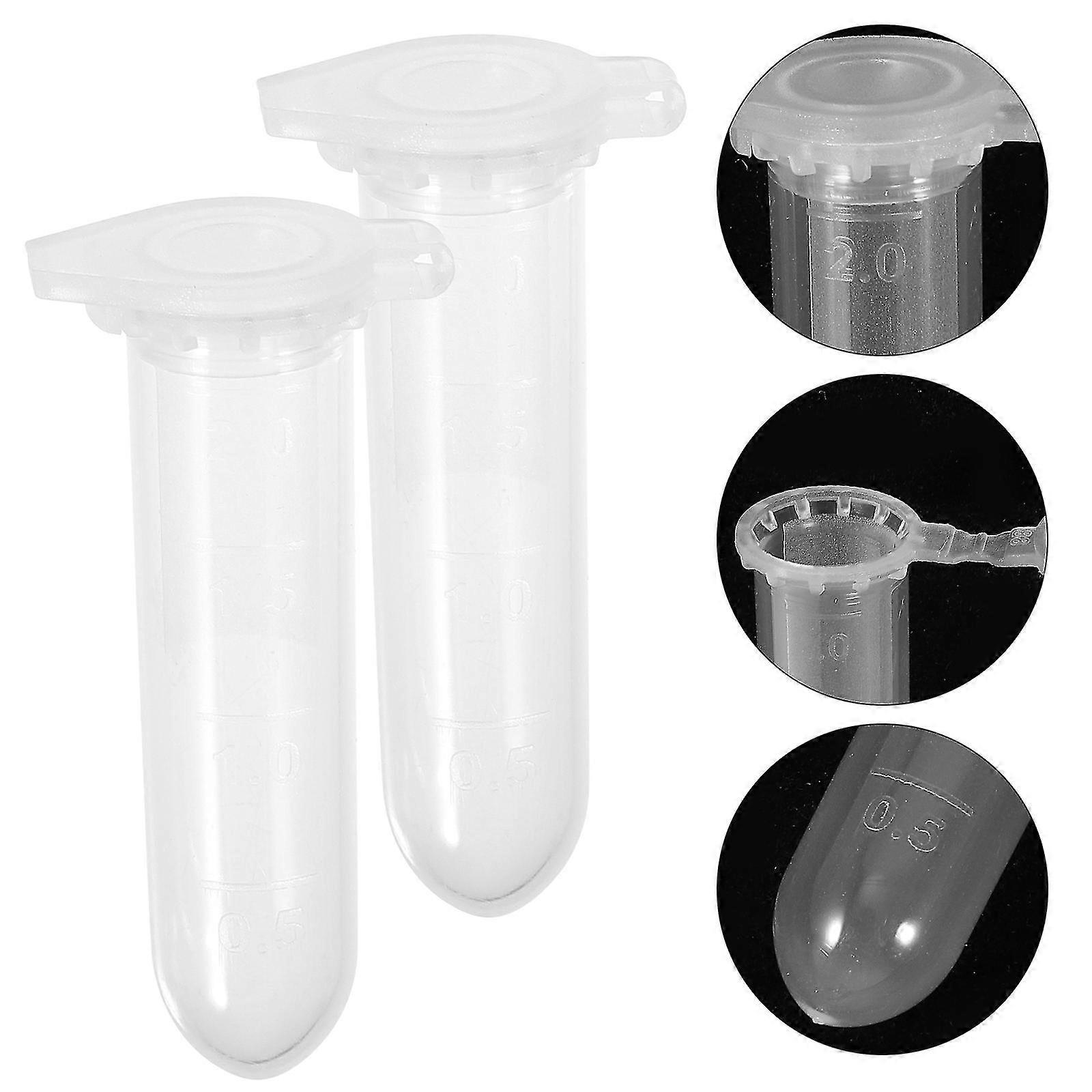 500 Pcs Plastic Container Laboratory Supplies 2ml Test Tube Centrifuge ...