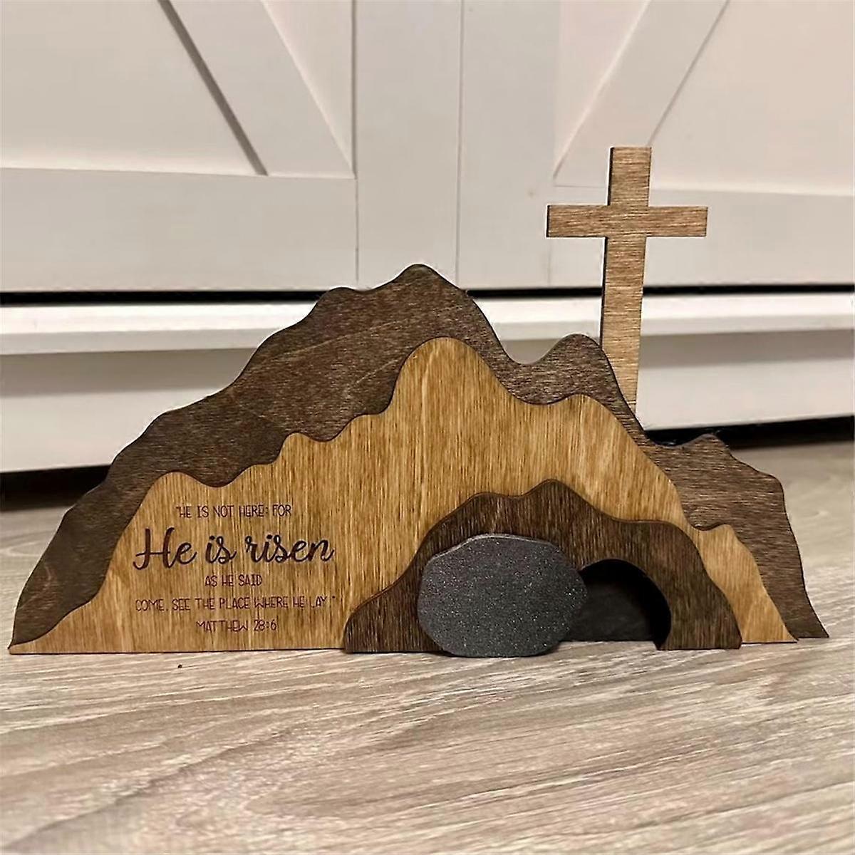 Empty Tomb Easter Decor Resurrection Scene and Crosses Wooden ...