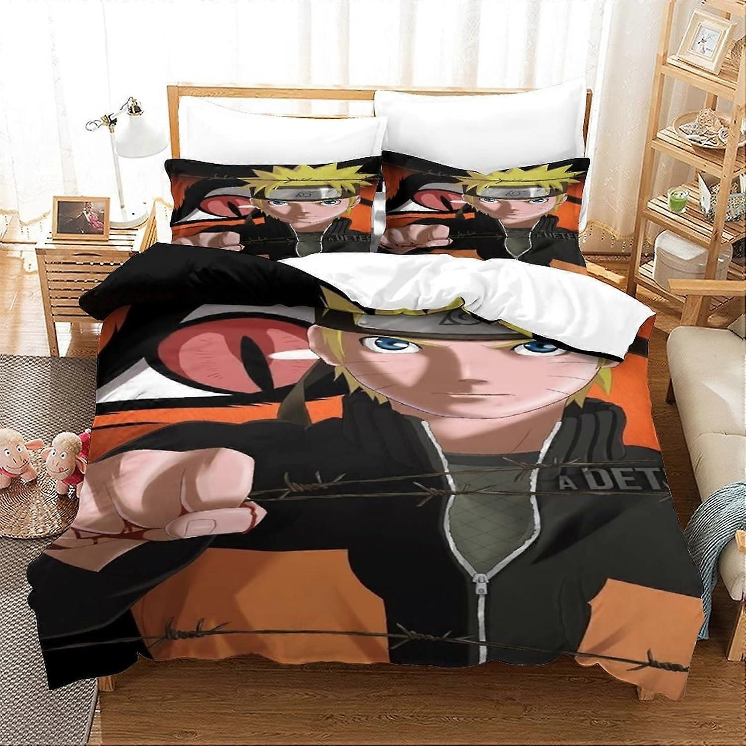 Naruto Bedding Set Pieces Soft Microfiber Duvet Cover Anime Character ...
