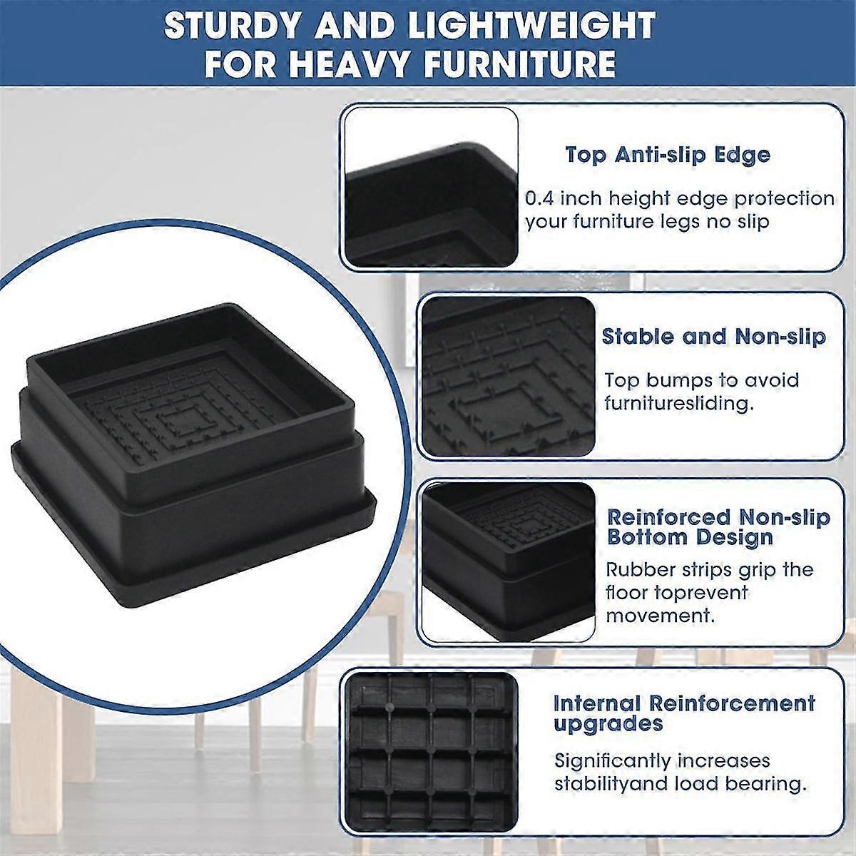 Bed Risers 1 Inch, 6pcs Adjustable Bed Furniture Riser, Heavy Duty Bed ...