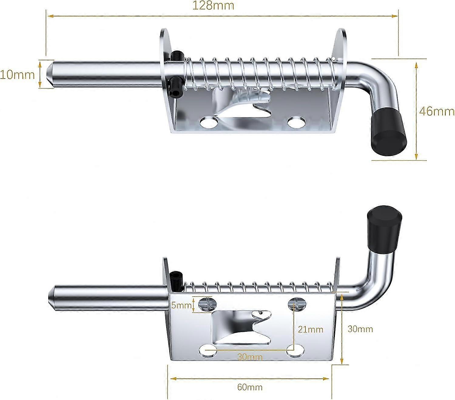 2 PCS 128MM Heavy Duty Spring Latch Pins,Spring Loaded Gate Latch ...