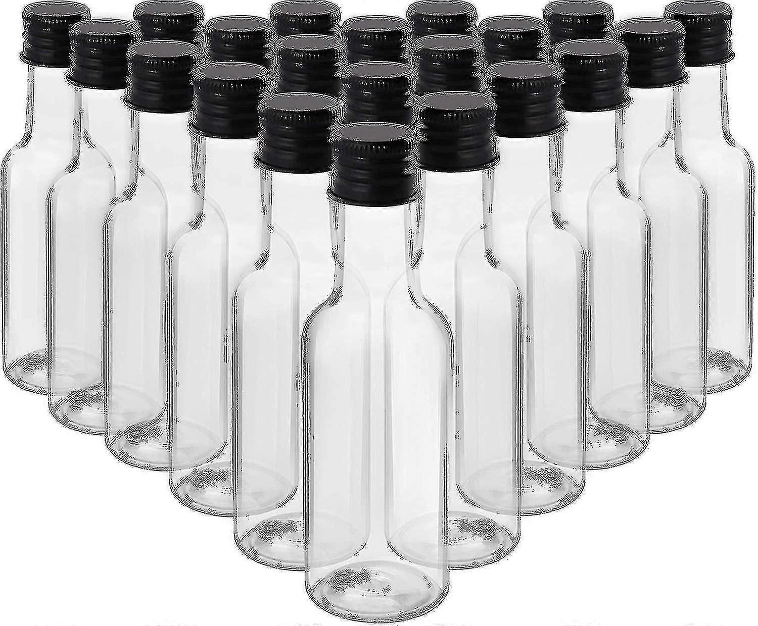 Mini Liquor Bottles (24 Pack) - Reusable Plastic 50ml Empty Spirit ...
