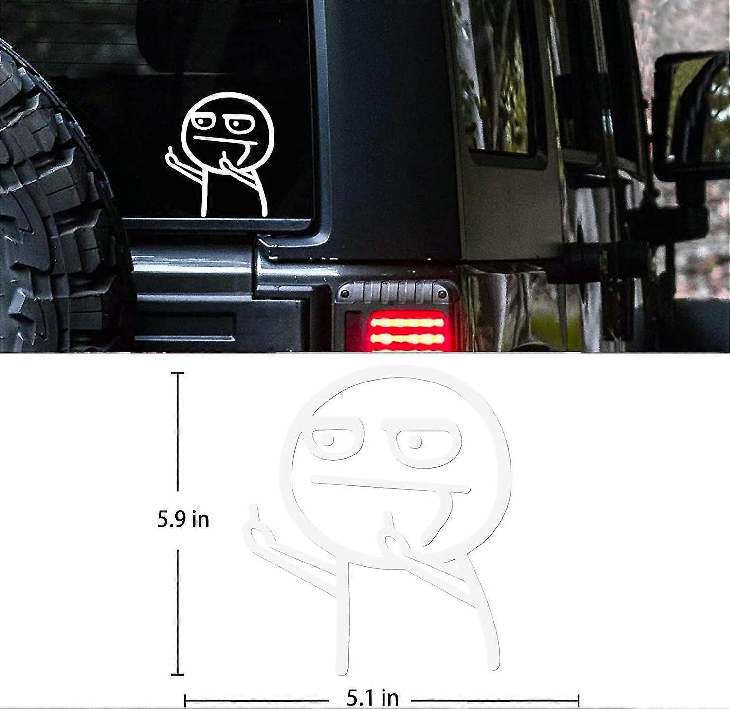 Funny Middle Finger Car Decal, Cute Cartoon Window Sticker for Cars ...
