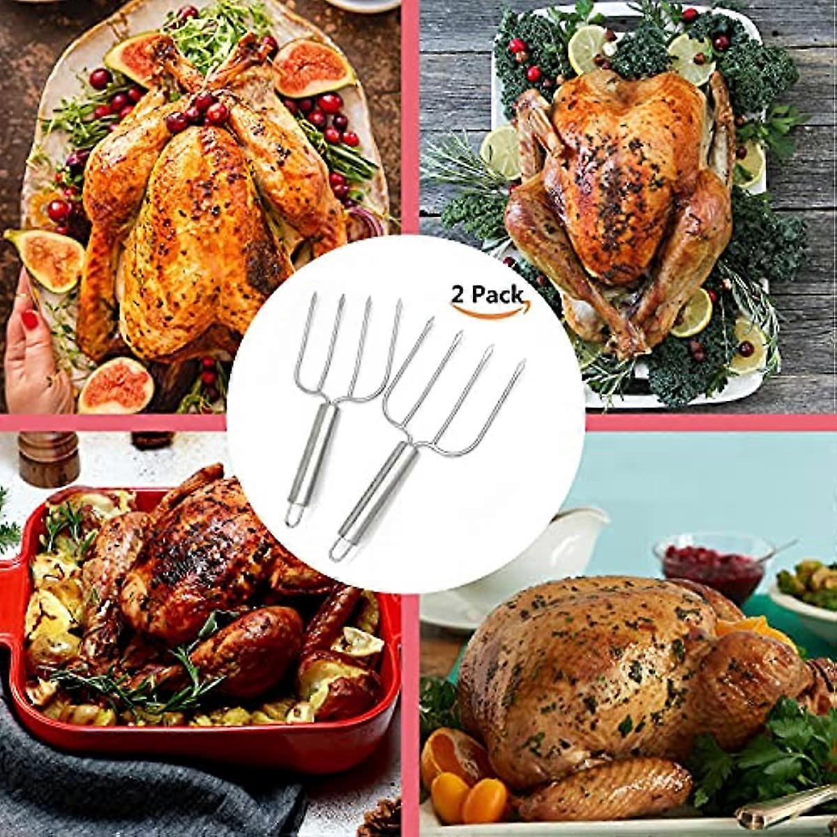 Stainless Steel Turkey & Roast Lifters Set of 2 - Turkey and Poultry ...