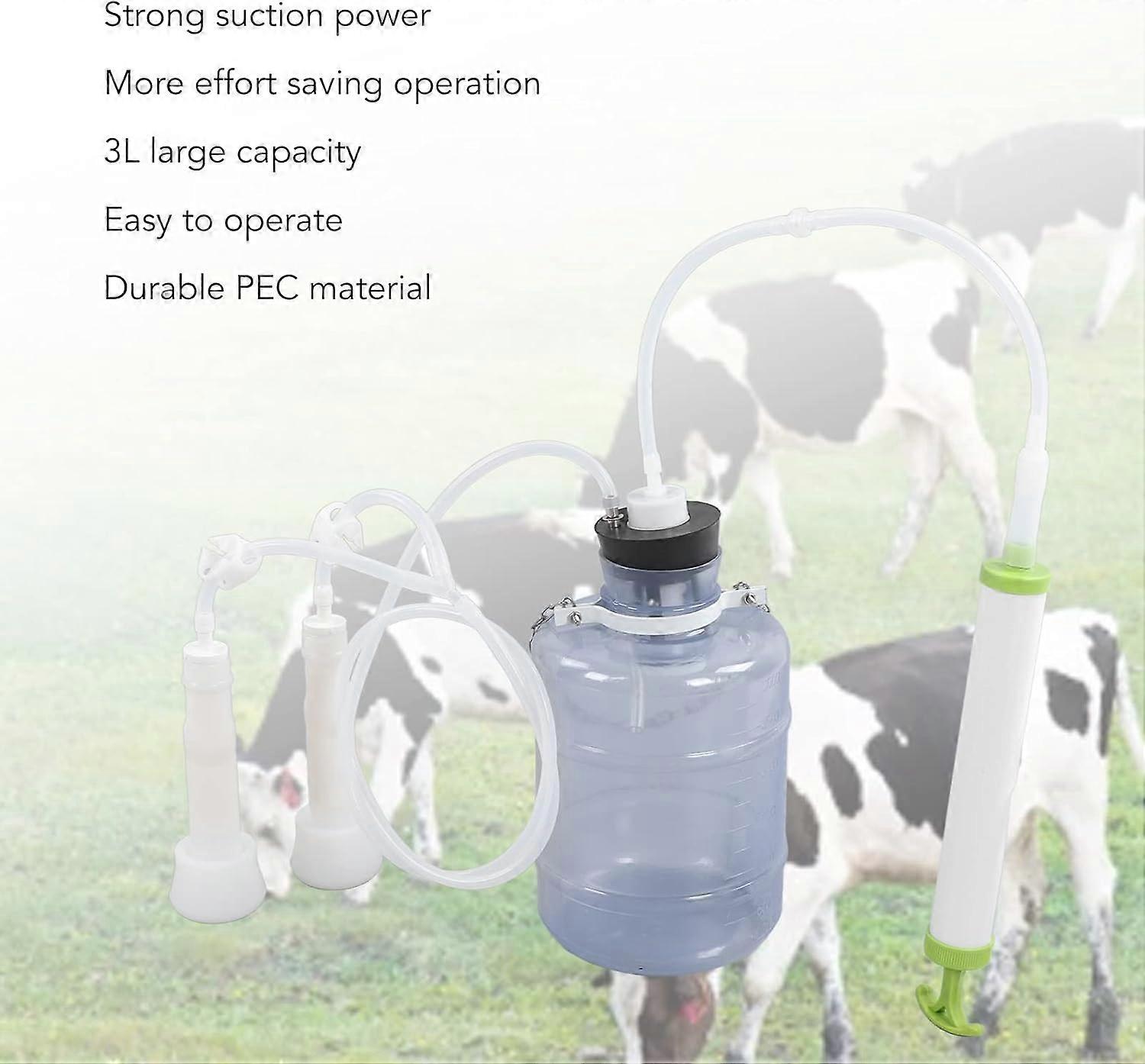 Manual Milking Machine Kit, 3L Portable Household Goat Milking Machine ...